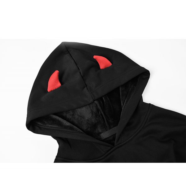 Cute Devil Print Hoodie - PokeKawa