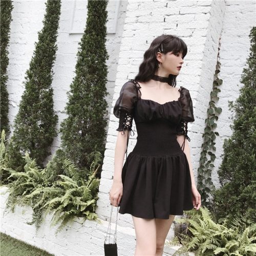 Preppy Gothic Dress - PokeKawa